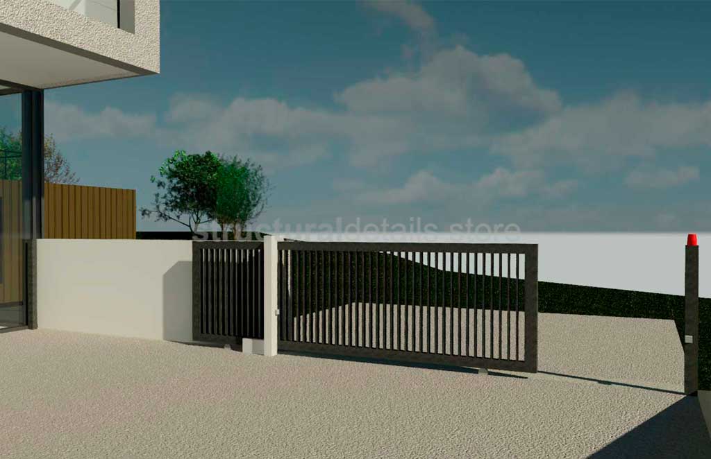 Automatic Sliding Gate Parametric Revit Family - structuraldetails