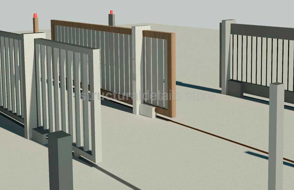 Automatic Sliding Gate Parametric Revit Family - structuraldetails