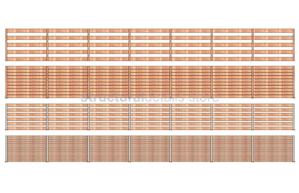 Line Based Parametric Slats Fence Revit Family - structuraldetails