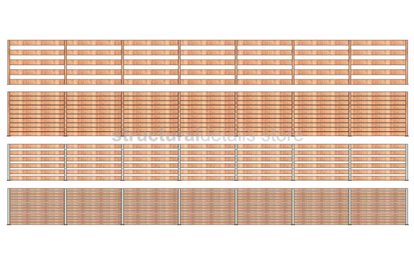 Line Based Parametric Slats Fence Revit Family - structuraldetails
