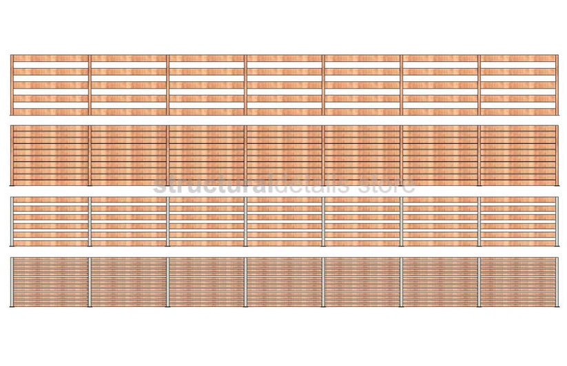 Line Based Parametric Slats Fence Revit Family - structuraldetails