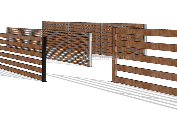Line Based Parametric Slats Fence Revit Family - structuraldetails