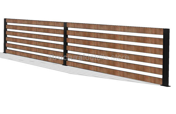 Line Based Parametric Slats Fence Revit Family - structuraldetails