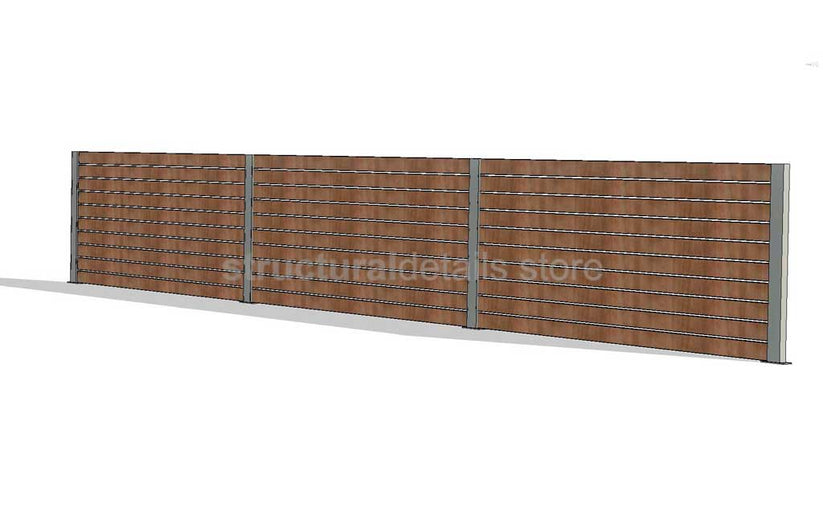 Line Based Parametric Slats Fence Revit Family - structuraldetails