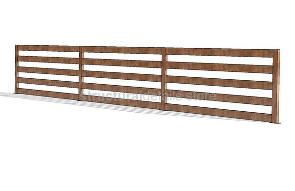 Line Based Parametric Slats Fence Revit Family - structuraldetails