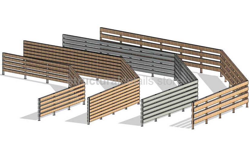 Line Based Double Sided Slats Fence Revit Family - structuraldetails