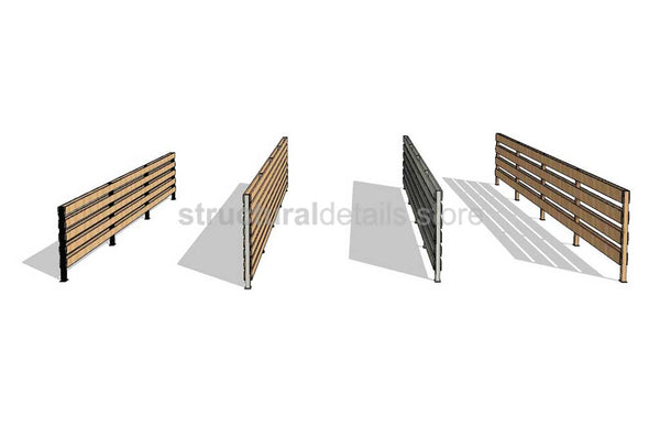 Line Based Double Sided Slats Fence Revit Family - structuraldetails