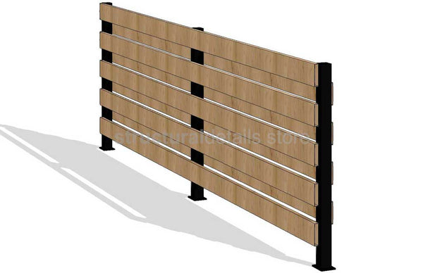 Line Based Double Sided Overlap Slats Fence Revit Family ...