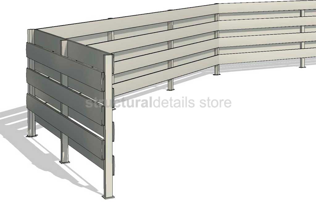 Line Based Double Sided Overlap Slats Fence Revit Family ...