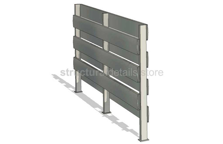Line Based Double Sided Overlap Slats Fence Revit Family ...