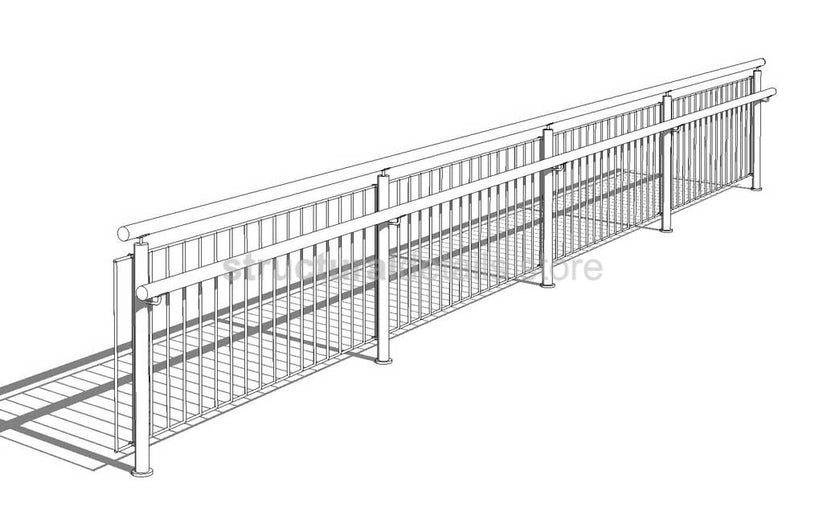 Line Based Vertical Bar Railing Revit Family - structuraldetails
