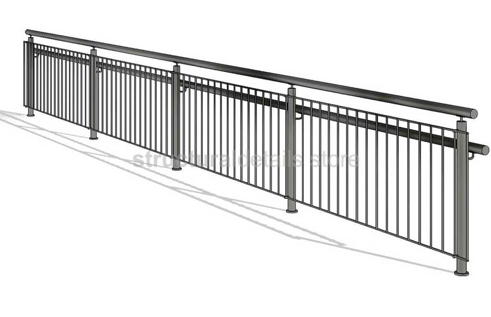 Line Based Vertical Bar Railing Revit Family - structuraldetails