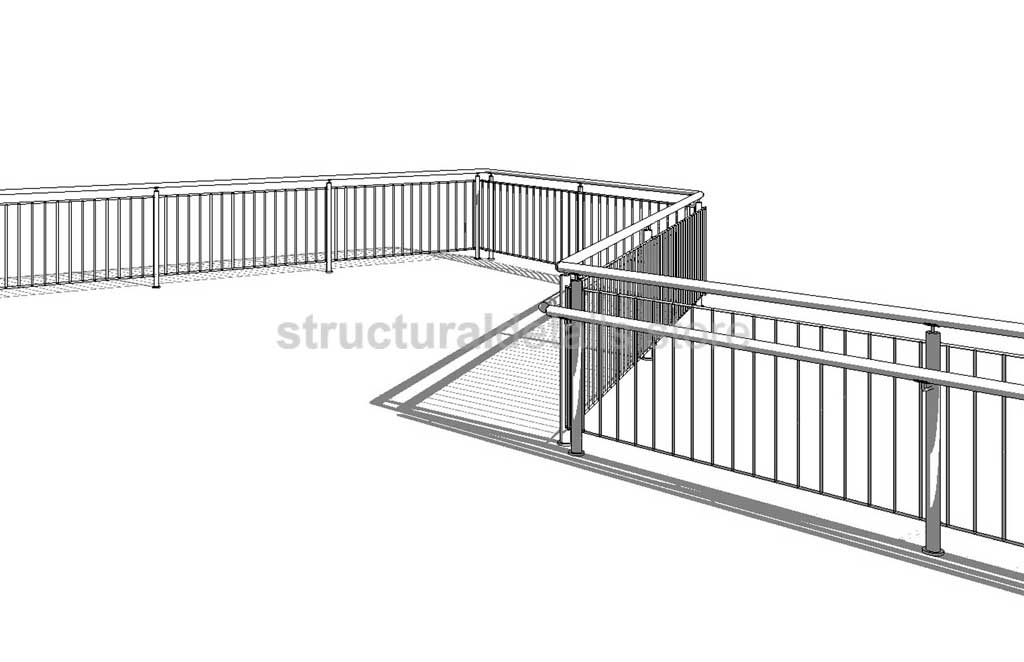 Line Based Vertical Bar Railing Revit Family - structuraldetails