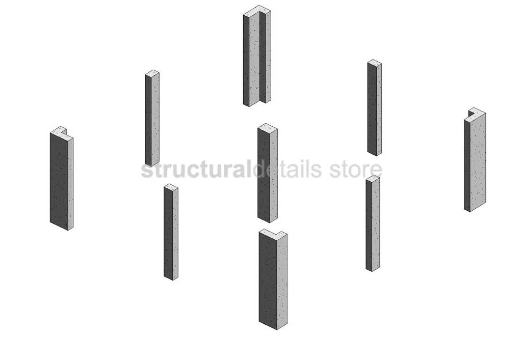 L Shaped Column Parametric Revit Family - structuraldetails