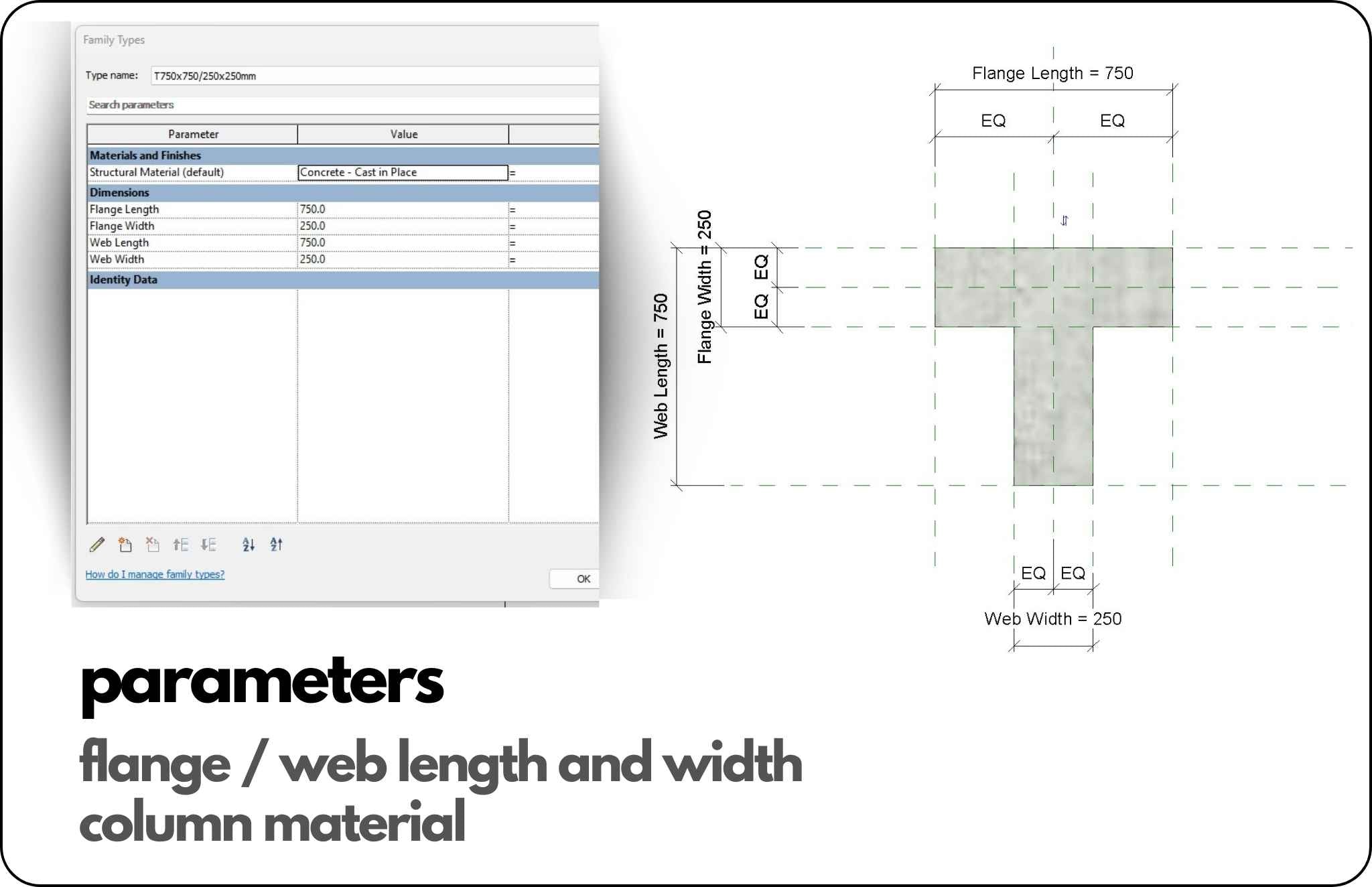 T Shaped Column Parametric Revit Family - structuraldetails