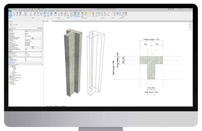 T Shaped Column Parametric Revit Family - structuraldetails