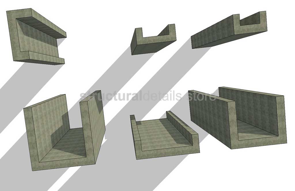C Shaped Shear Wall Column Parametric Revit Family - structuraldetails
