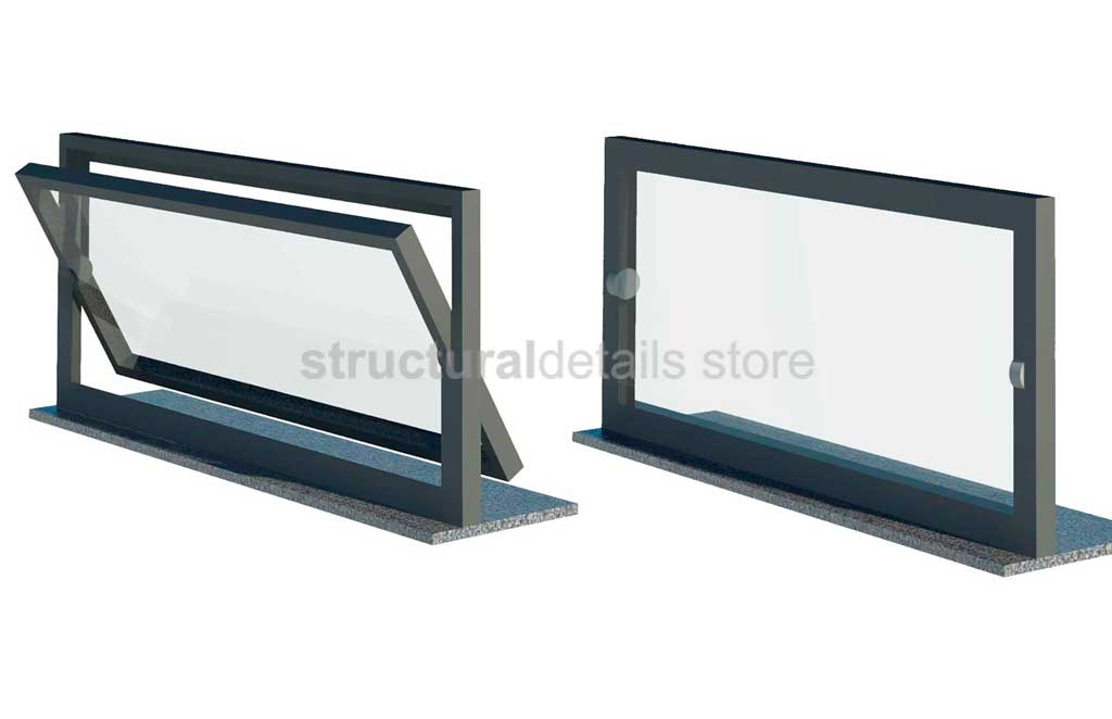 Pivot Window Horizontal Axis Parametric Revit Family - structuraldetails
