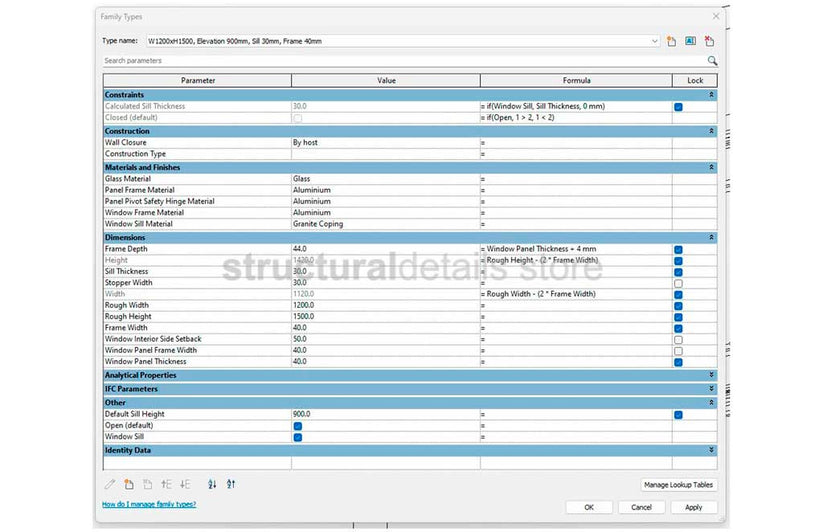Pivot Window Horizontal Axis Parametric Revit Family - structuraldetails
