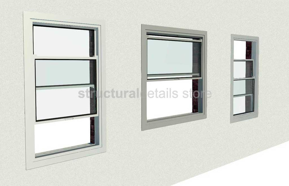 Double Hung Vertical Slide Window Parametric Revit Family ...