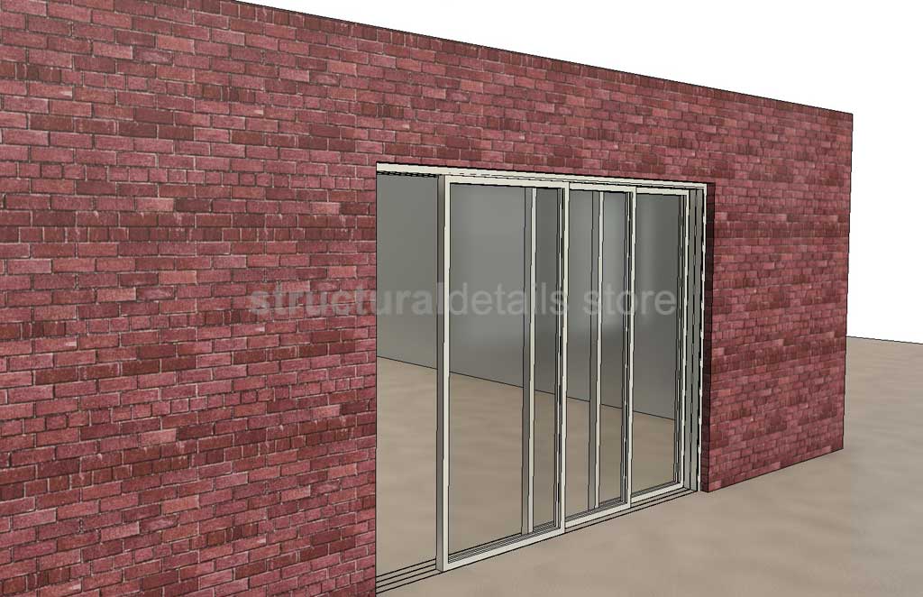 3 Panel Balcony Sliding Door Parametric Revit Family - structuraldetails