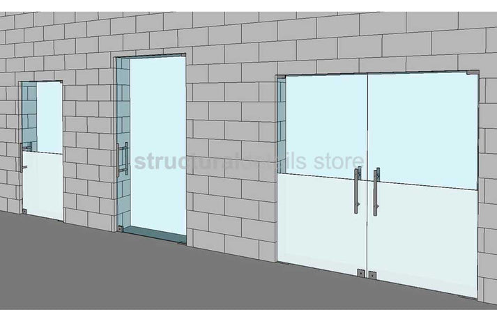 Frameless Glass Door Parametric Revit Family - structuraldetails