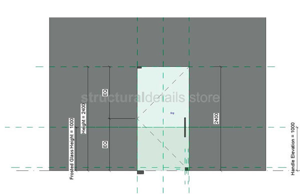 Frameless Glass Door Parametric Revit Family - structuraldetails