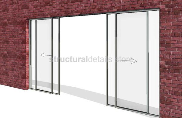 Wall Based Automatic Double Sliding Door Revit Family - structuraldetails