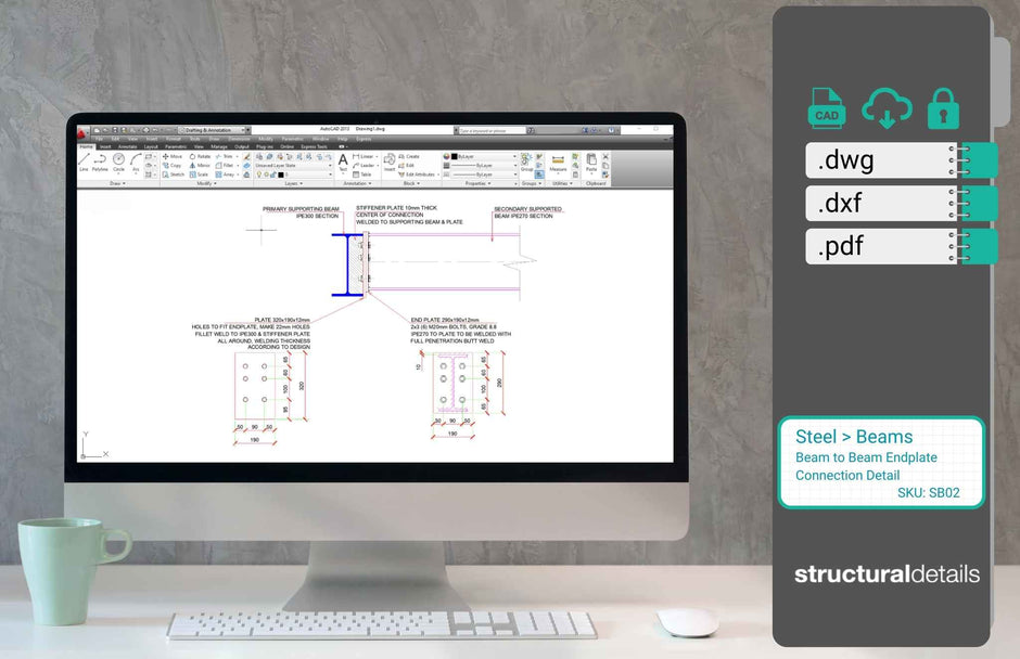 Steel Beams CAD Detailed Drawings - structuraldetails