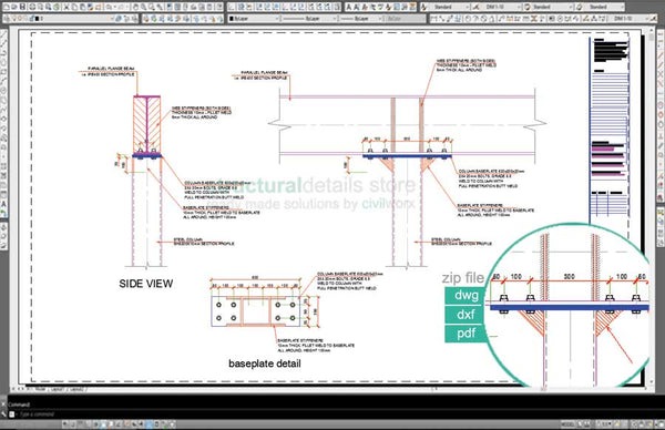 Steel Beam Supported on Top of SHS Steel Column CAD Detail ...