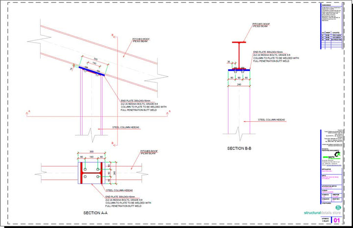 Steel Columns CAD drawing details - structuraldetails – Page 2