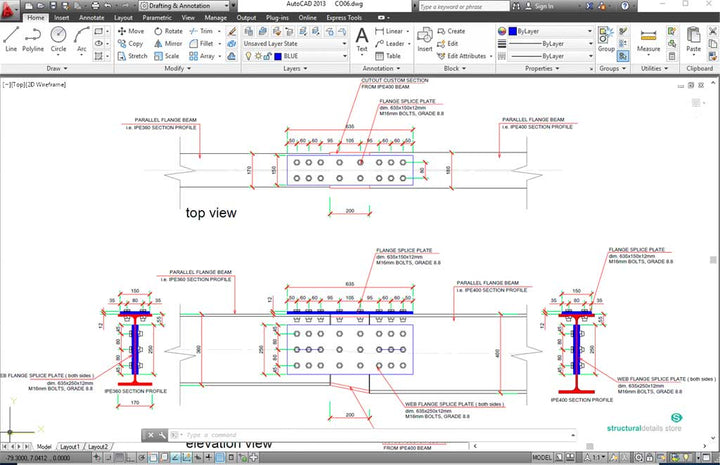 Steel Beams CAD Detailed Drawings - structuraldetails – Page 2