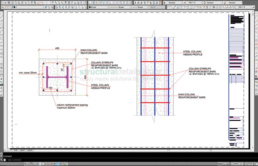 Reinforced Concrete Encased Steel Column Detail – structuraldetails