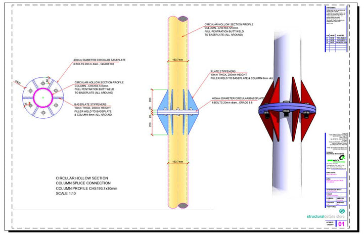 Steel Columns CAD drawing details - structuraldetails – Page 2