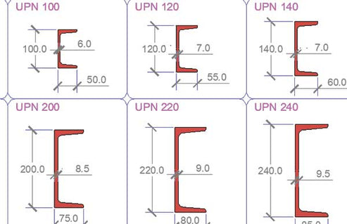 European Standard Channel UPN Steel Sections dwg CAD drawings ...