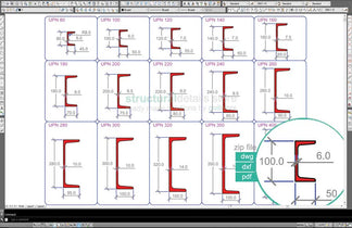 European Standard Channel UPN Steel Sections dwg CAD drawings ...