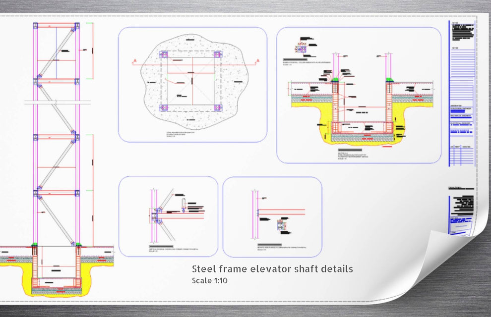 Steel Frame Elevator Shaft CAD Details - structuraldetails