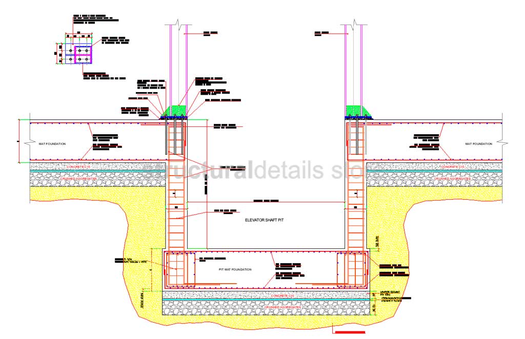 Steel Frame Elevator Shaft CAD Details - structuraldetails