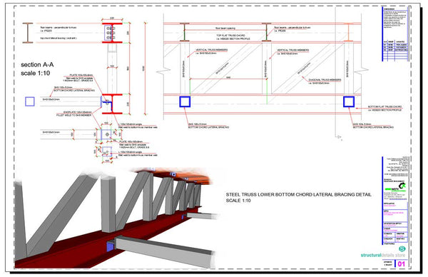 Steel Trusses Complete Set of CAD Detailed Drawings - structuraldetails