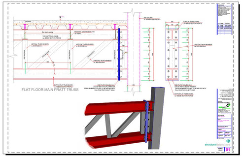 Steel Trusses Complete Set of CAD Detailed Drawings - structuraldetails