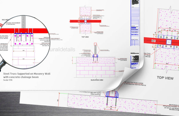 Roof Steel Truss Supported on Masonry Wall with Concrete Chainage Beam ...