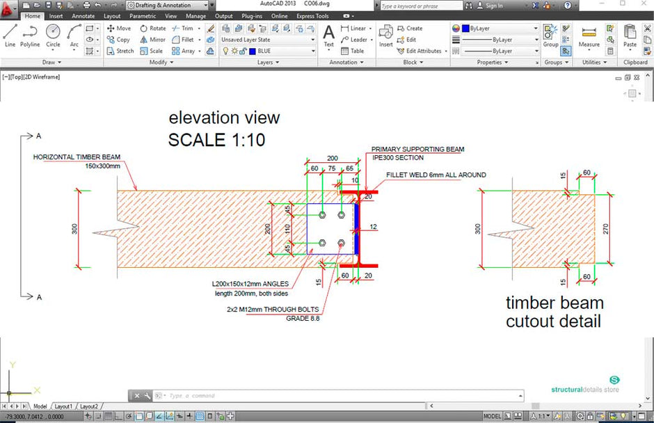 Timber Beams CAD Detailed Drawings - structuraldetails
