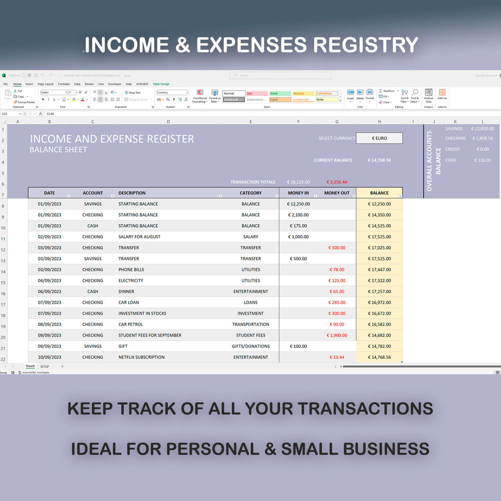 Income Expenses Tracking Excel Spreadsheet Template - structuraldetails