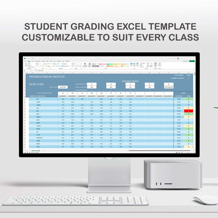 Simple Student Grading Excel Template Tool - structuraldetails