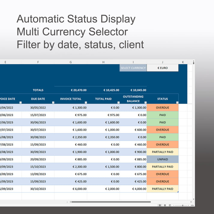 Invoice Tracker Excel Template - structuraldetails
