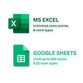 Hotel Rooms Matrix Booking Registry Excel Template - structuraldetails