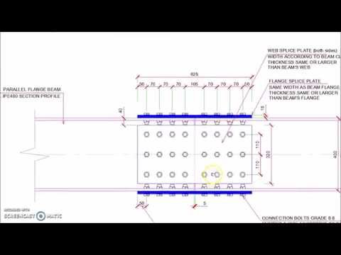 Steel Beam Bolted Plate Splice Connection Detail CAD Drawing ...