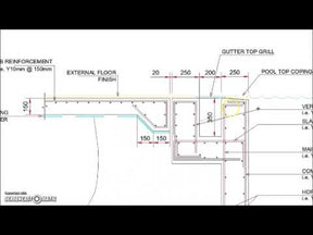 Overflow Swimming Pool Retaining Wall with Gutter CAD detail ...