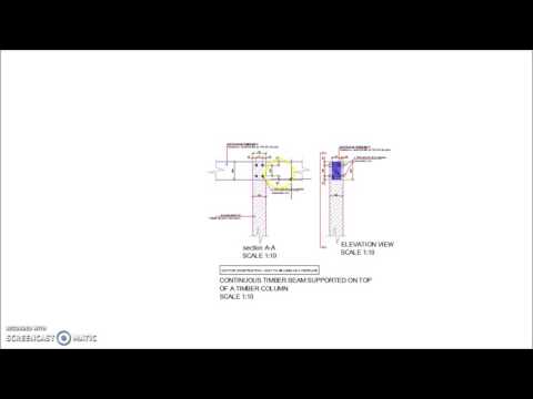 Continuous Timber Beam Supported on Top of Timber Column CAD Detail ...