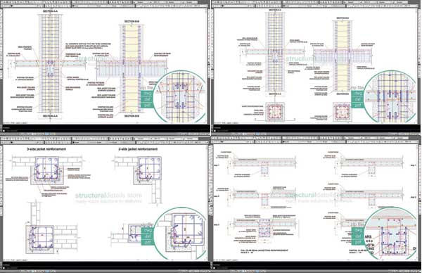 Reinforced Concrete Retrofit Bundled Set of CAD Details - structuraldetails
